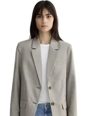 Everlane Everlane Oversized Blazer Deep Taupe Mini Gingham