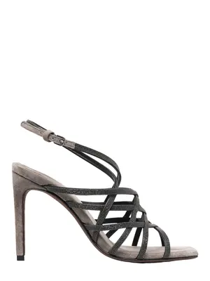 BRUNELLO CUCINELLI Brunello Cucinelli 110mm Heeled Suede Sandals