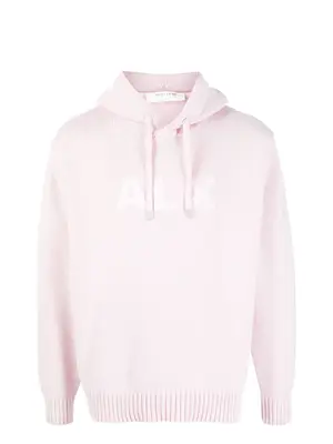 1017 Alyx 9sm Logo-print Knitted Hoodie - Pink