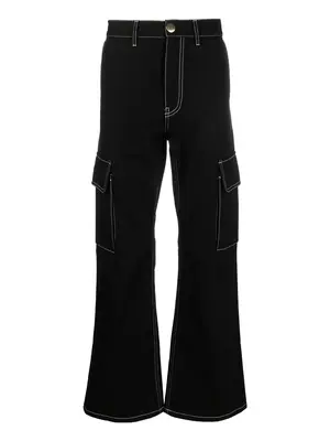 Marni Flared Cotton Chinos - Black