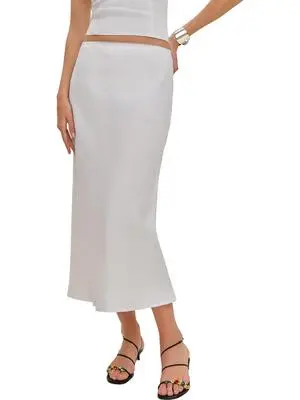 REFORMATION Layla Linen Skirt - Ivory