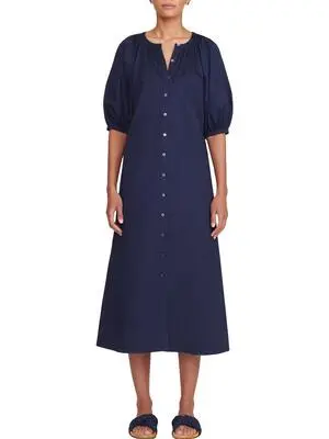 Staud Vincent Puff Sleeve Maxi Dress - Navy