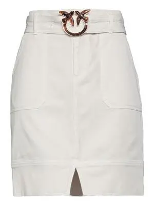 Pinko Mini Gabardine Skirt With Belt White