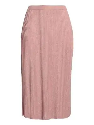 Elisabetta Franchi Midi Pleated Knit Skirt - Pink