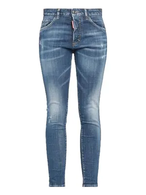 Dsquared2 Jeans In Cotton, Elastane, And Calfskin - Blue