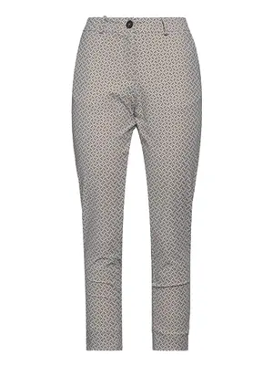 RRD Flared Geometric Print Pants - Beige
