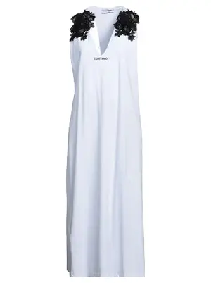 ODI ET AMO Cotton Midi Trapeze Dress - White