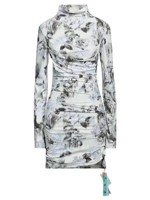 OFF-WHITE™ Mini Floral-Print Bodycon Dress Beige
