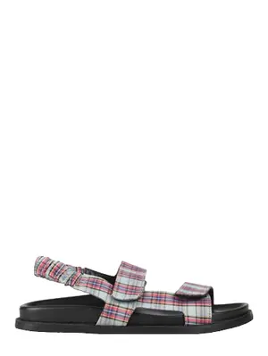 Momoni MOMONÍ Tartan Ankle Strap Sandals Blue