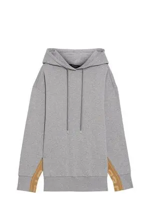Stella McCartney Jacquard-Trimmed Cotton-Fleece Hoodie Gray
