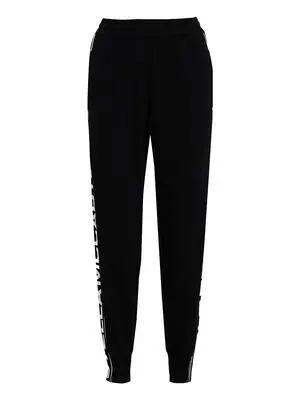 Stella McCartney Jacquard-trimmed Cotton-fleece Track Pants - Black