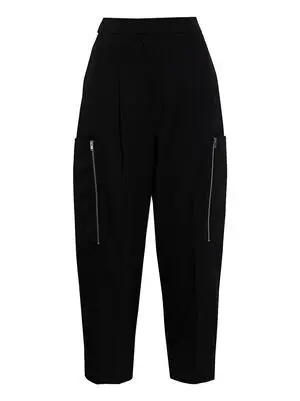 Stella McCartney Cropped Zip-detailed Tapered Pants - Black