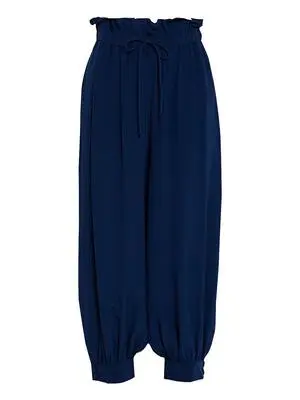 Stella McCartney Lauryn Silk-crepe Tapered Pants - Navy