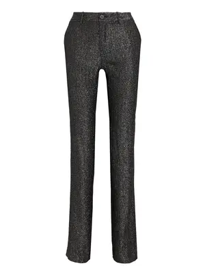 PETAR PETROV Gila Lamé Straight-leg Pants - Black