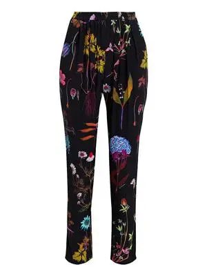 STELLA MCCARTNEY Floral-Print Silk Crepe De Chine Tapered Pants