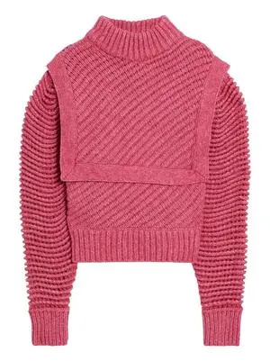 IRO PARIS Jalya Mélange Ribbed-knit Turtleneck Sweater - Fuchsia