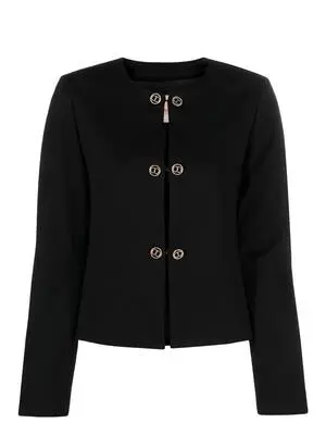 TWINSET Cropped Blazer With Logo Buttons - Black