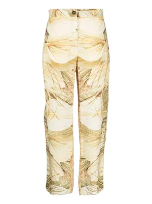 FAY Nature-print Trousers - Neutrals