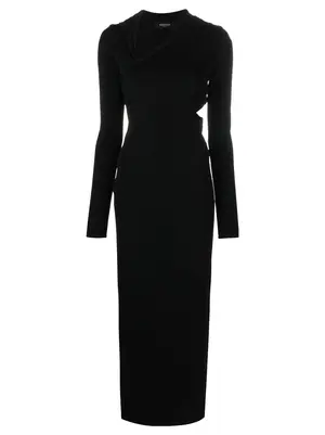 Versace Cut-out Hooded Maxi Dress - Black