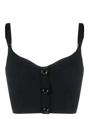 Moschino Teddy Bear-button Bustier Top - Black