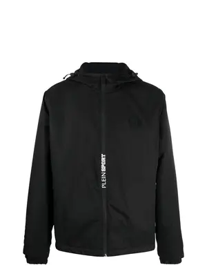 PLEIN SPORT Zip-up Hooded Jacket - Black