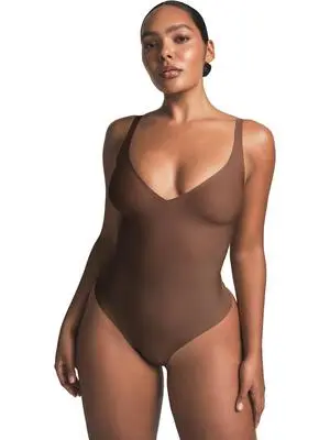 SKIMS Body Unlined Plunge Thong Bodysuit - Jasper