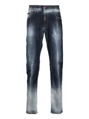 Philipp Plein Straight-leg Distressed Jeans - Blue