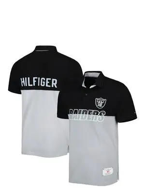 Tommy Hilfiger Black Las Vegas Raiders Color Block Polo - Silver