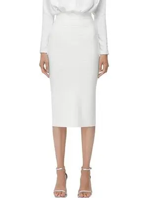 Herve Leger Icon Bandage Pencil Skirt - Alabaster
