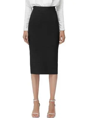 Herve Leger Icon Bandage Pencil Skirt - Black