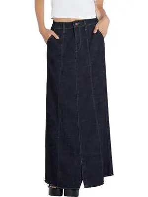WASH LAB DENIM Willa Raw Hem Pencil Skirt - Night Blue