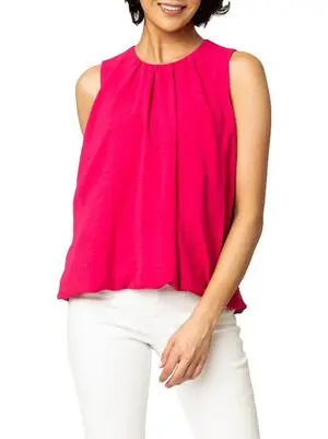 GIBSONLOOK Sleeveless Bubble Hem Top Fuschia Pink