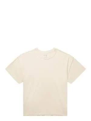 LES TIEN Inside Out Garment-dyed Combed Cotton-jersey T-shirt - Neutrals