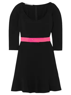 Stella McCartney Belted Crepe Mini Dress - Black