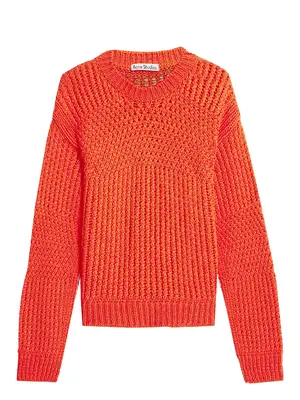 Acne Studios Crocheted Cotton Sweater - Tomato Red