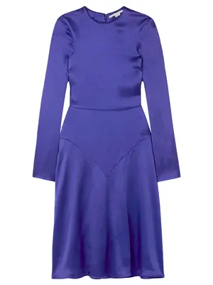 Stella McCartney Satin Flared Hem Dress - Purple