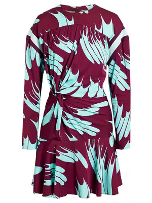 Stella McCartney Printed Crepe Mini Dress - Claret