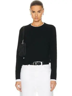 Guest In Residence Shrunken Crew Cashmere Sweater Black