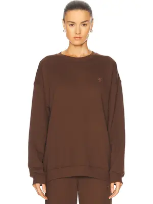 Eterne Oversized Crewneck Sweatshirt - Chocolate