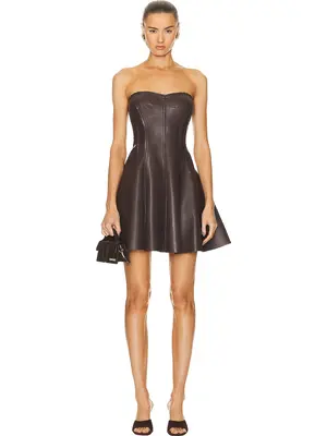 Norma Kamali Strapless Grace Mini Dress - Chocolate