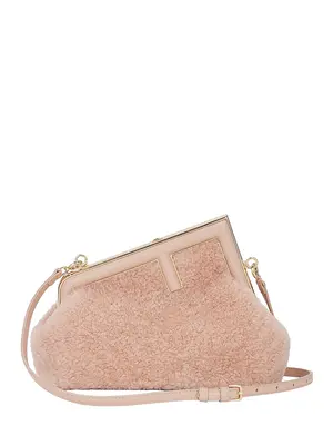 Fendi Shearling First Bag - Beige