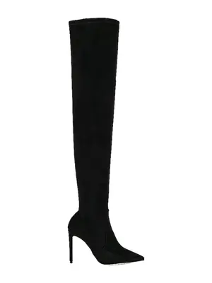 TONY BIANCO Avah Over The Knee Boot - Black Stretch Suede