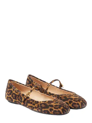 GIANVITO ROSSI Carla Leopard-print Ballet Flats - Multicoloured