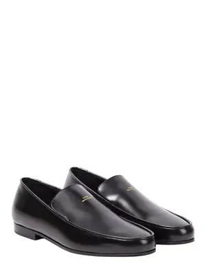 TOTEME The Oval Leather Loafers - Black