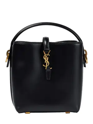 Saint Laurent Le 37 Mini Leather Bucket Bag Black