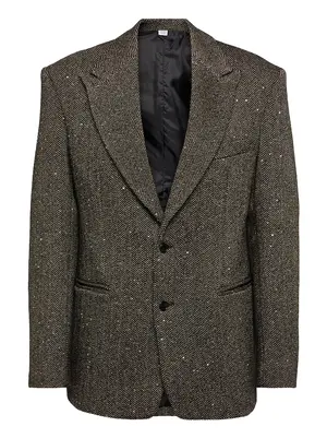WINNIE N.Y.C Herringbone Wool-blend Jacket - Black