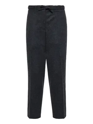JIL SANDER Virgin Wool Straight Trousers - Grey
