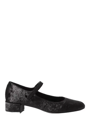 By Far Ginny Velvet Mary Jane Pumps - Black