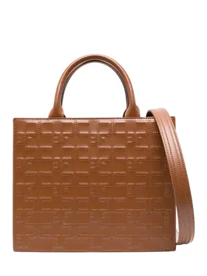 Elisabetta Franchi Logo-embossed Quilted Tote - Brown