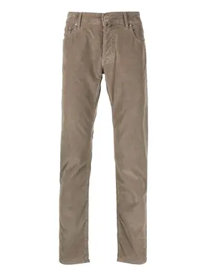 Jacob Cohen Bard Mid-rise Tapered Trousers - Neutrals